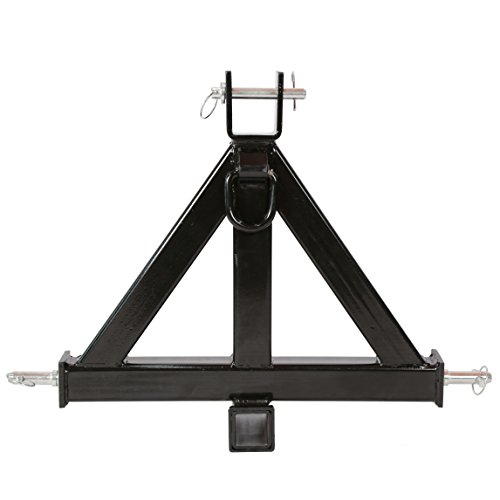 Heavy Duty 3 Point 2" Receiver Trailer Hitch Category 1Tractor Tow Drawbar Pull Stabilizer for BX Kubota John Deere LM25H WLM Tractor NorTrac Kioti Yanmar Cat
