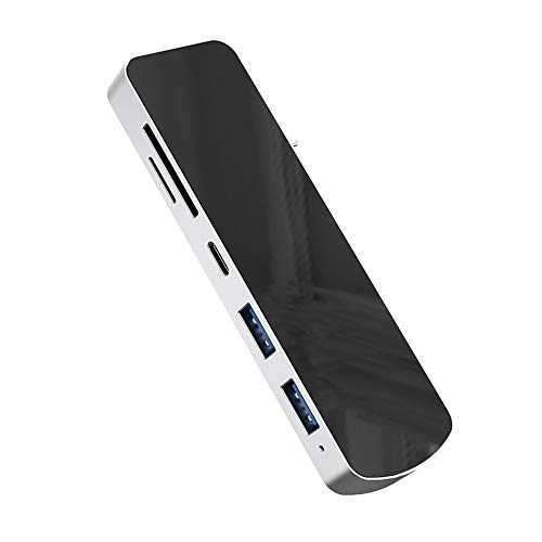 High-Speed 6 In 1 Multi-port USB Splitter With 4K HDMI 2 USB 3.0 PD Charging Support SD TF Card Reader Compatible For Flash Drive Laptops USB Hub Adapter Portable ( Color : Black , Size : Free size )