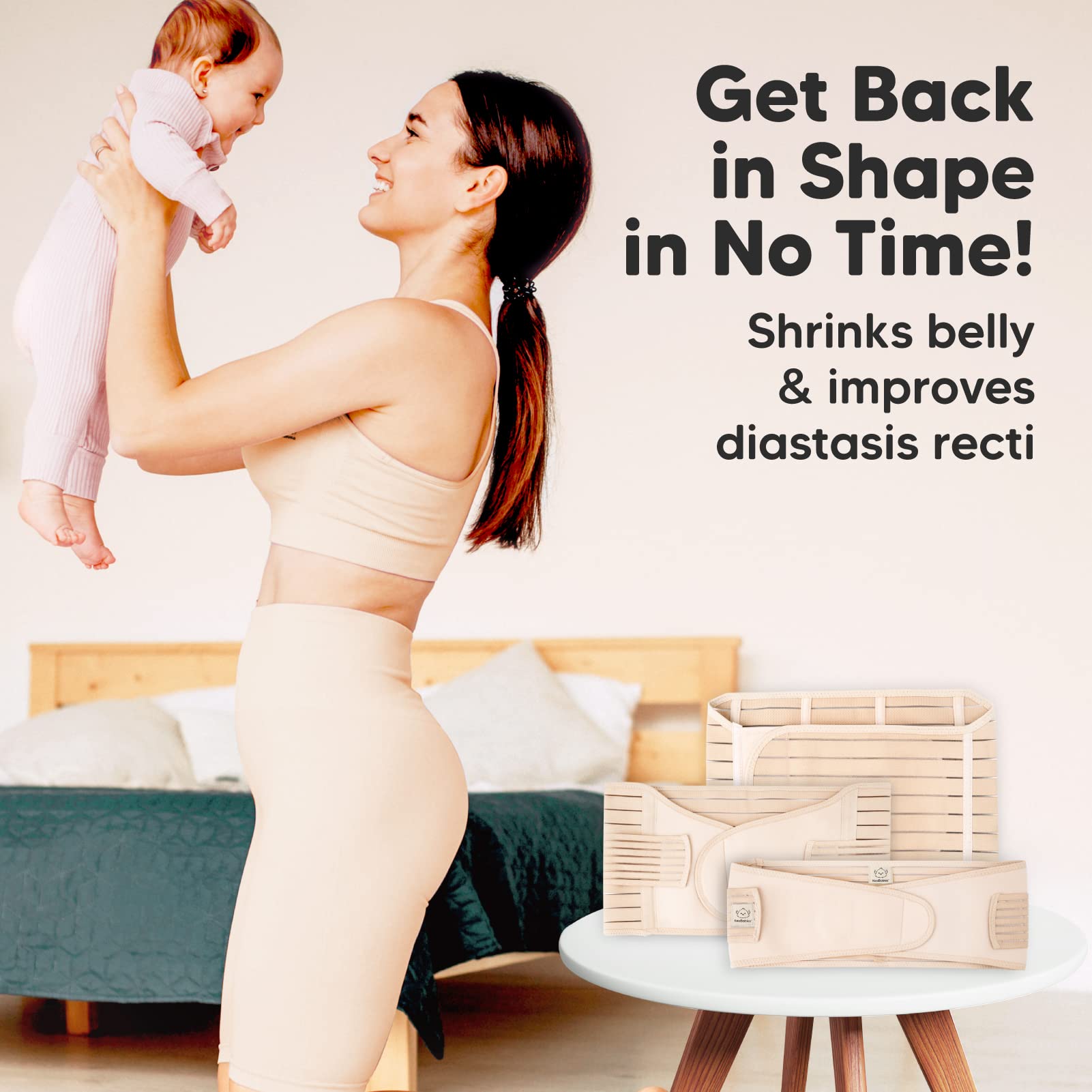 3 in 1 Postpartum Belly Support Recovery Wrap β Postpartum Belly Band, After Birth Brace, Slimming Girdles, Body Shaper Waist Shapewear, Post Surgery Pregnancy Belly Support Band (Classic Ivory, XL)