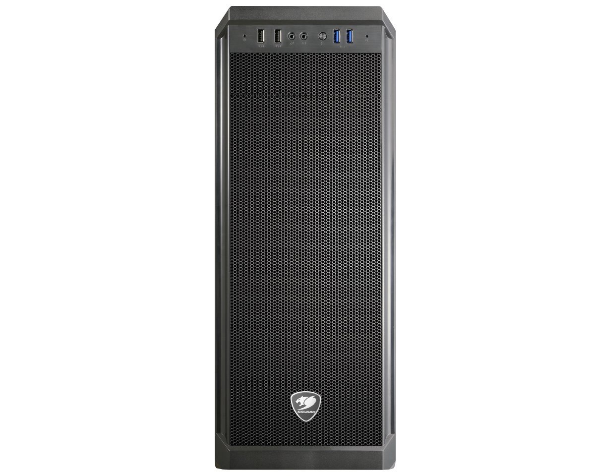 Cougar MX330-G MX330 Mid Tower Case with Full Tempered Glass Window and USB 3.0 , black