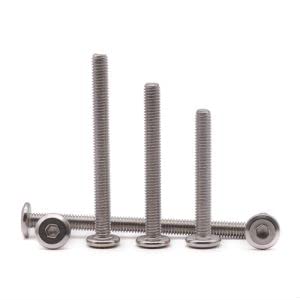 M6 x 10mm (50 PCS) Flat Round Head Socket Cap Screw, 304 Stainless Steel, Bright Finish, Full Thread, Connection Bolts, Furniture Screws 3D Printer Screws
