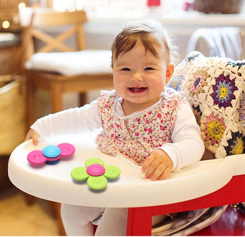 BornCare Fidget Suction whirly Spinners for Baby Toddler Kids, Durable Toys (3 Pack)