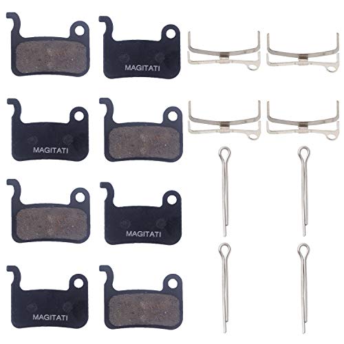 4 Pairs Organic Resin Bike Bicycle Disc Brake Pads for Shimano Deore XT M765 M775 M776 XTR M965 M966 M975 LX M585 T665 SLX M665 M535 M595 M596 Hone M601 S500 S501 Saint M800 M545 R505 T605