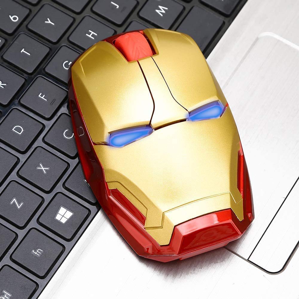 Fitzladd Wireless Mouse Ergonomic 2.4 G Portable Mobile Computer Click Silent Mouse Optical Mice with USB Receiver for Notebook PC Laptop Computer (Gold)