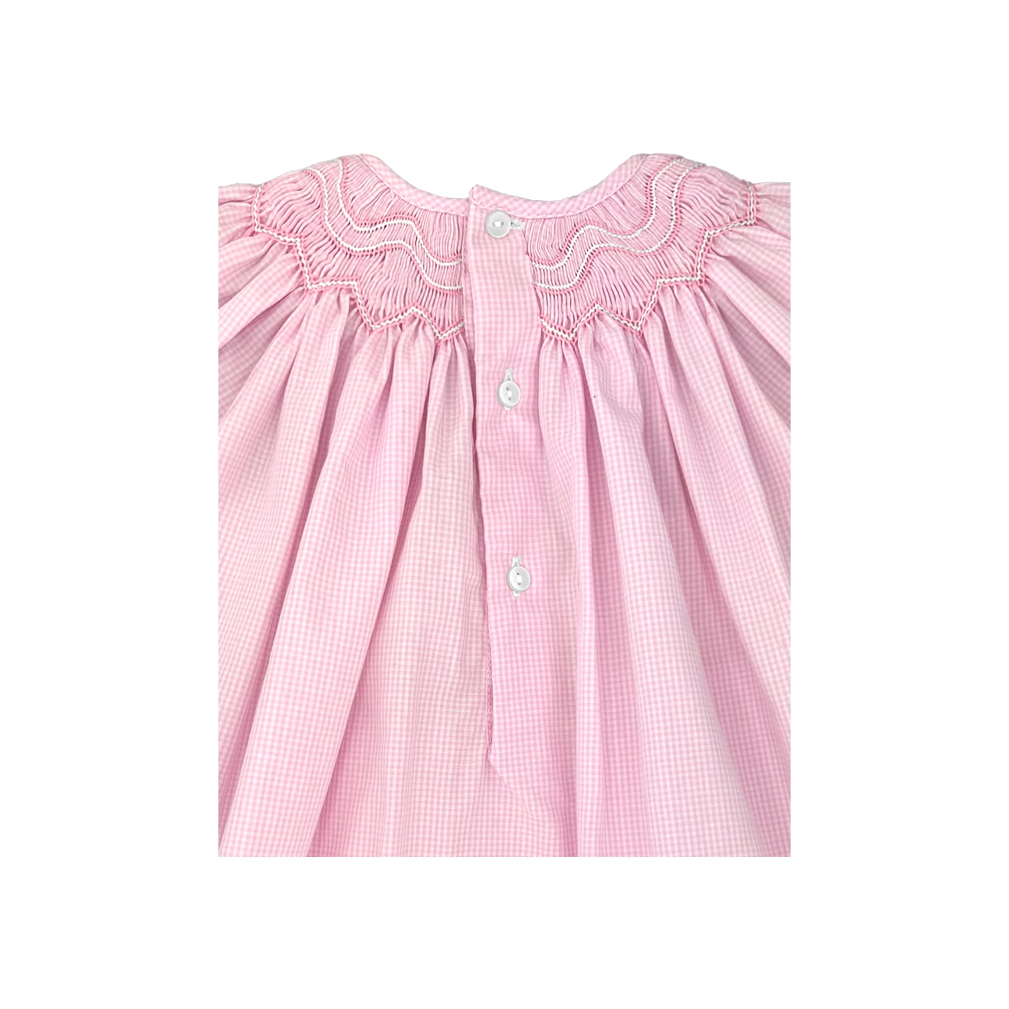 Petit Ami Baby Girls' Bishop Zig-Zag Smocked Dress, 6 Months, Pink