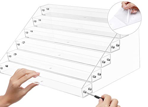 HBlife Clear Nail Polish Organizer 6 Tier Acrylic Display Rack Holds Up to 72 Bottles