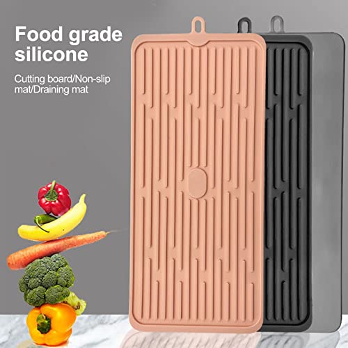 BIENKA GIZTAT,Under Sink mat Silicone Drying Mat for Kitchen Counter Silicone Sink Mats Silicon Dish Dry Mat Heat Resistant Kitchen Mat Drainage (Color : Black)