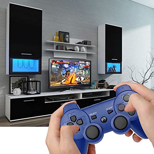 Autker PS3 Controller Wireless 2 Pack Double Vibration Gamepad with 2 Charging Cable Compatible with Playstation 3 (Blue+Green)