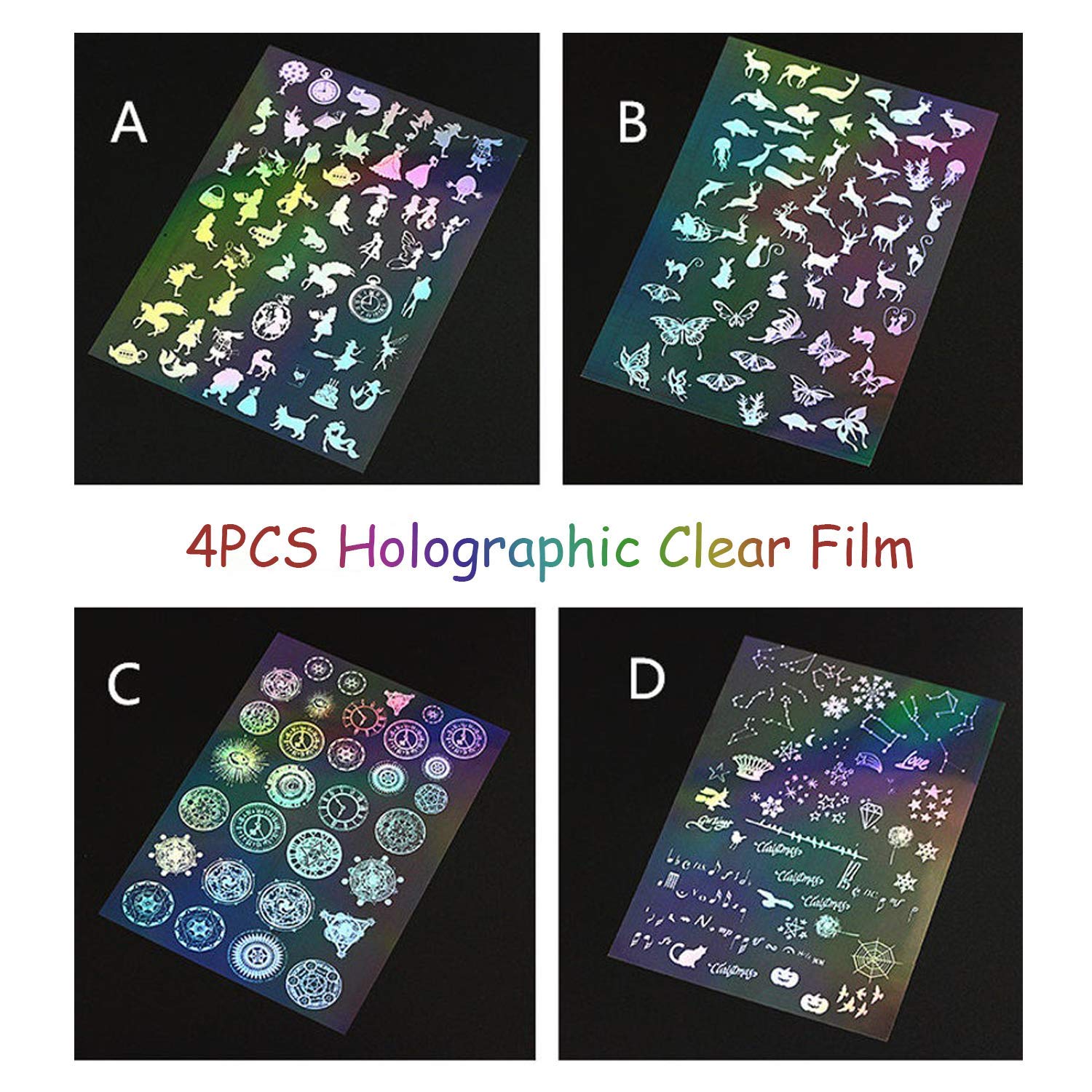 30 Sheets Resin Supplies Kit Transparent Decorate Stickers Silicone Resin Molds