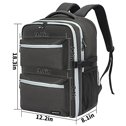 AKOZLIN Travel Gaming Console Backpack Compatible with Play Stantion 5 4 PS5/PS4/PS4 Pro/PS4 Slim/Xbox One X S