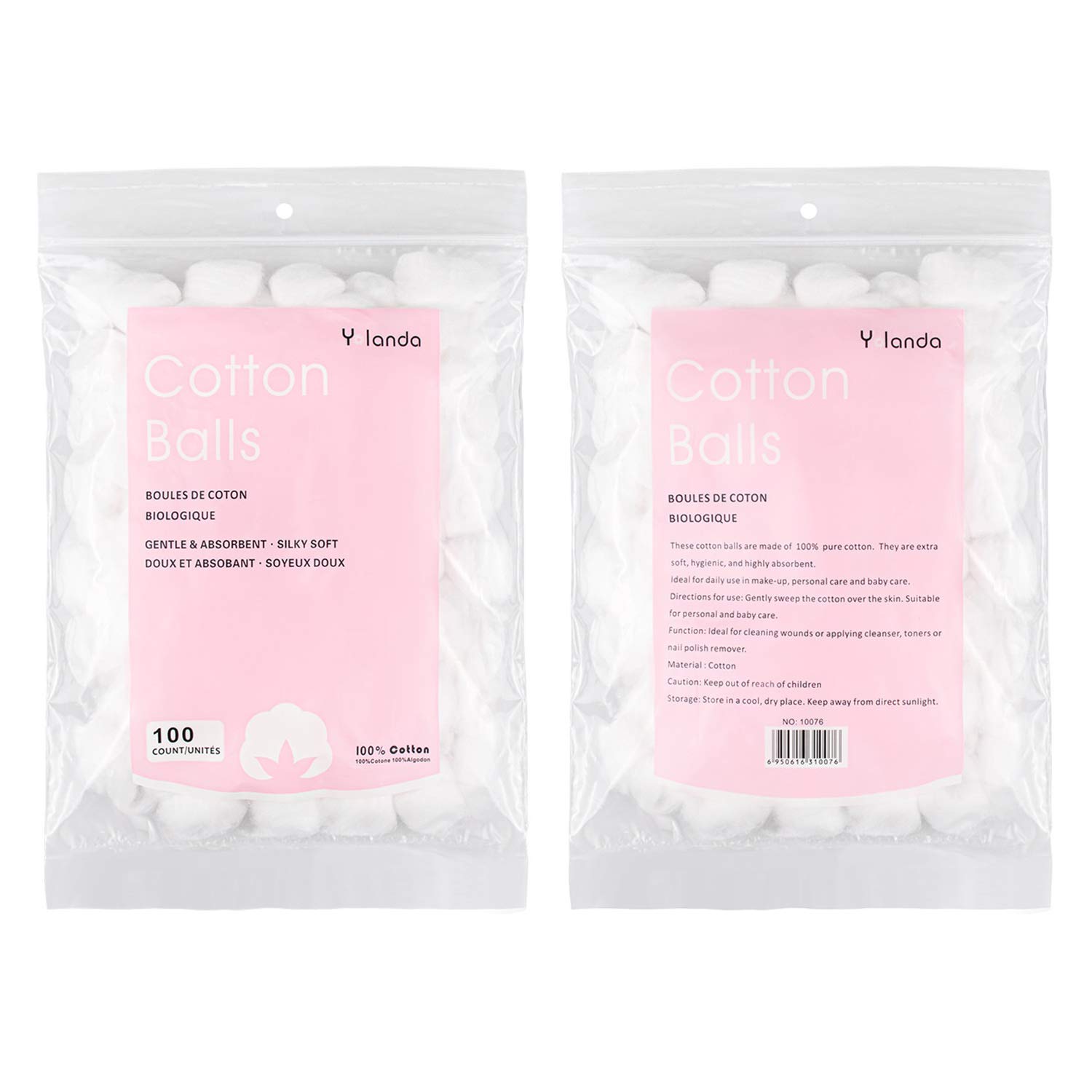 Hedume 1200 Count Cotton Balls, Pure Cotton, Fragrance & Chlorine-Free, Organic Cotton Balls (12 Pack × 100 Count)