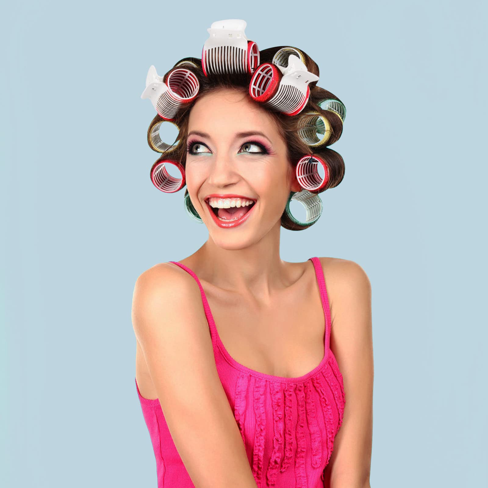 Tbestmax 24 Hot Roller Clips for Hair Curler Claw Clip Replacement Hair Section Styling for Women Girls White
