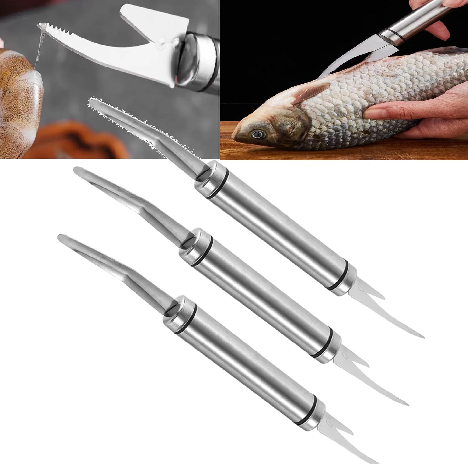 5 in 1 Multifunctional Shrimp Line Fish Maw Knife, 5 In 1 Multifunctional Shrimp Deveiner and Peeler Knife Tool, Removing Splitting/Scaling/Cutting. (3 PCS)