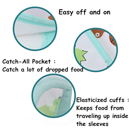 HaimoBurg 4 Pcs Long Sleeved Baby Infant Toddler Bibs Sleeved Bibs 8-36 Months