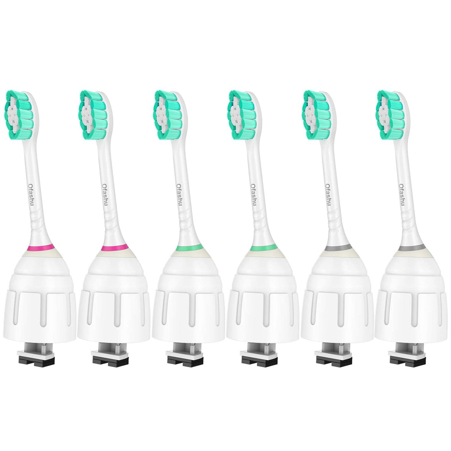 Ofashu Replacement Toothbrush Brush Heads for Philips Sonicare E Series Essence Elite Xtreme Advance CleanCare All Screw On Electric Toothbrush 7022/66, 6 Pack