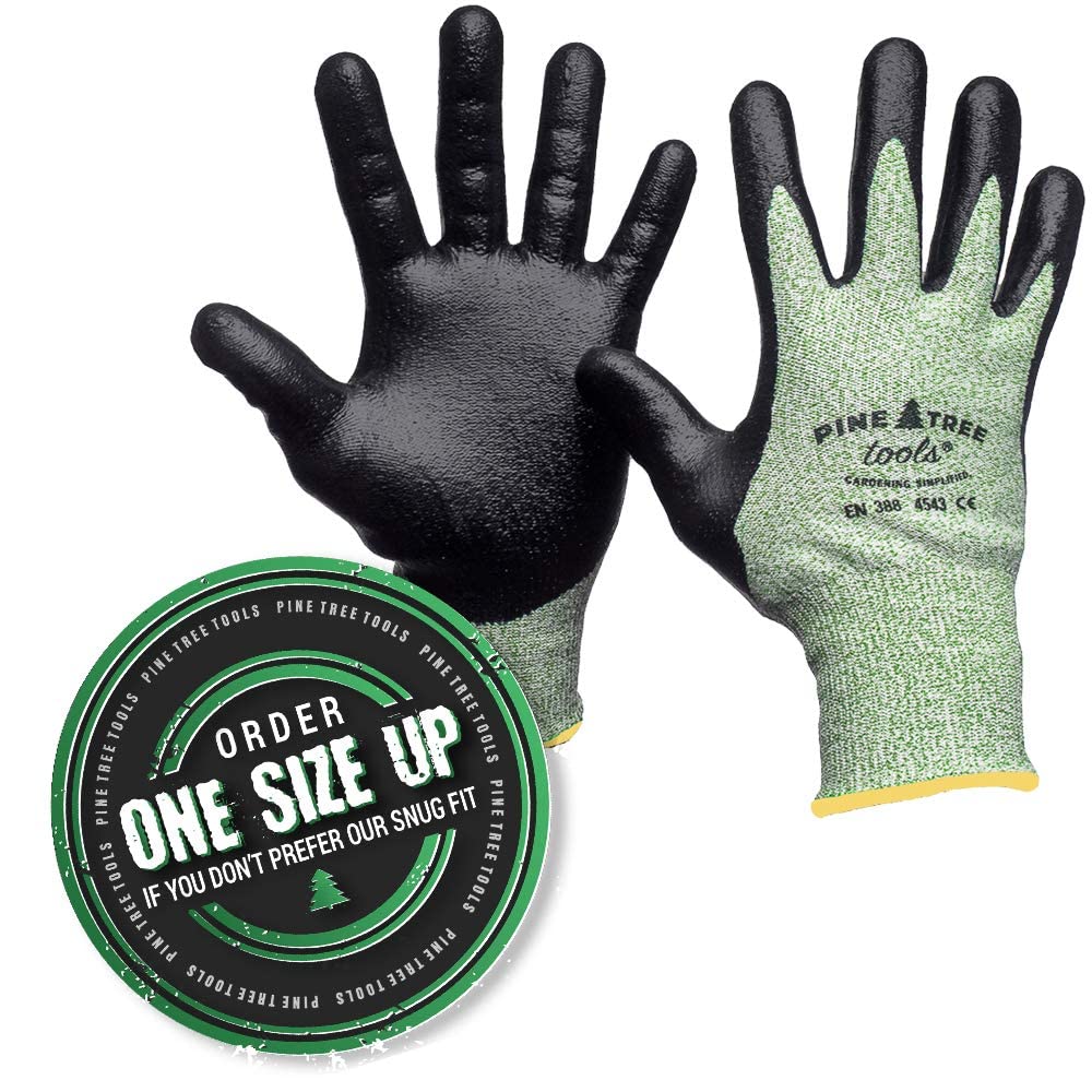 Pine Tree Tools Cut Resistant Gloves Level 5 | Anti Cut Grip Women and Mens Gardening Gloves, Electrical Kitchen Work Gloves - Gardening Gloves for Men and Women