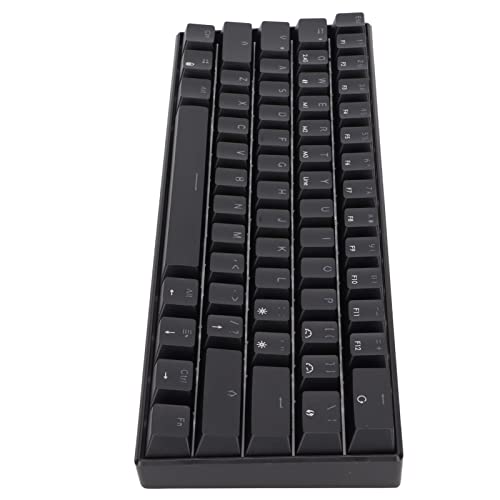 Kafuty-1 Mechanical Gaming Keyboard 60%, 61 Keys Backlit Mini Ergonomic Wireless/Wired Bluetooth Keyboard, for PS4 PC Mac Gamer, Typist, Travel (Black Shaft)