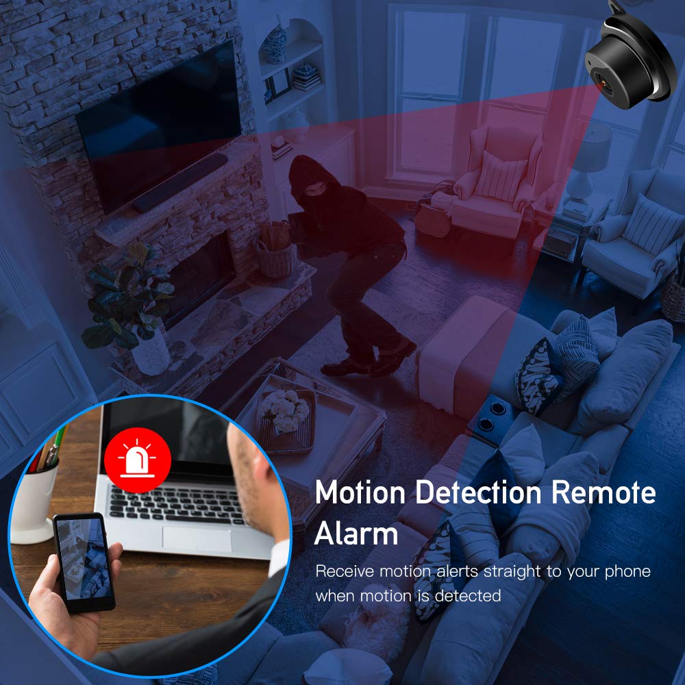 Veroyi Mini IP Camera WiFi Home Security Surveillance Nanny Camcorder with 2 Way Audio Motion Detection Night Vision
