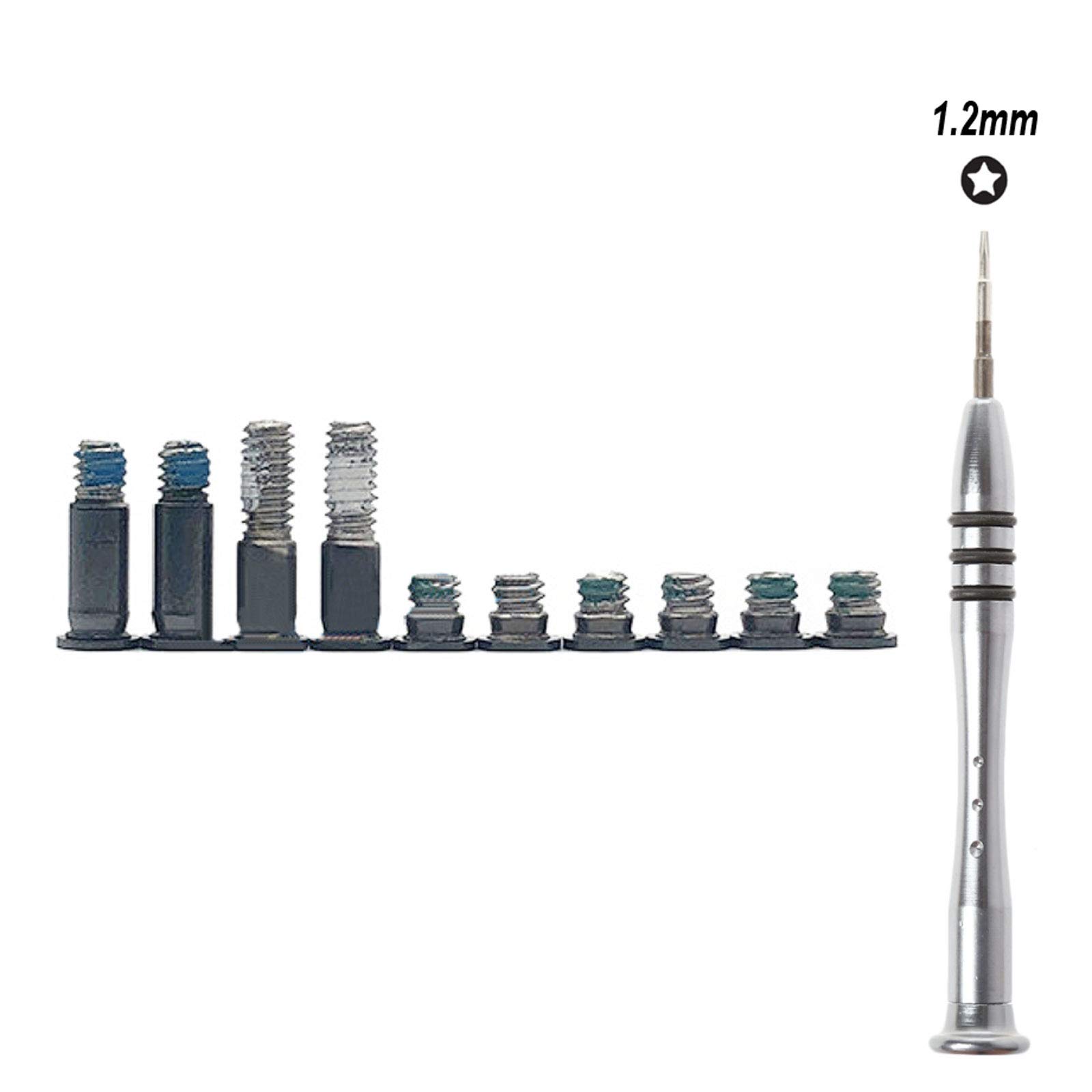 Bfenown Replacement 10pcs/Set Bottom case Screws + 1pcs 5 Point Pentalobe Screwdriver for MacBook Air 13” A1932 Retina 2018 2019 Year, A2179 2019 2020 Years MC 3302, A2337 M1 GPU EMC 3598 2020 (Grey)