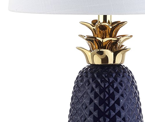 JONATHAN Y JYL4019A Pineapple 23" Ceramic LED Table Lamp Contemporary Transitional Bedside Desk Nightstand Lamp for Bedroom Living Room Office College Bookcase LED Bulb Included, Navy/Gold