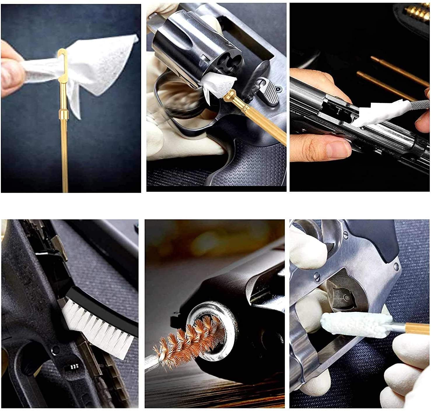 9mm Cleaning Kit, GUNACC Pistol Cleaning Kit, Handgun Cleaning Kit, for .22 .357 / .38 / 9mm .40 .45 Caliber Pistol