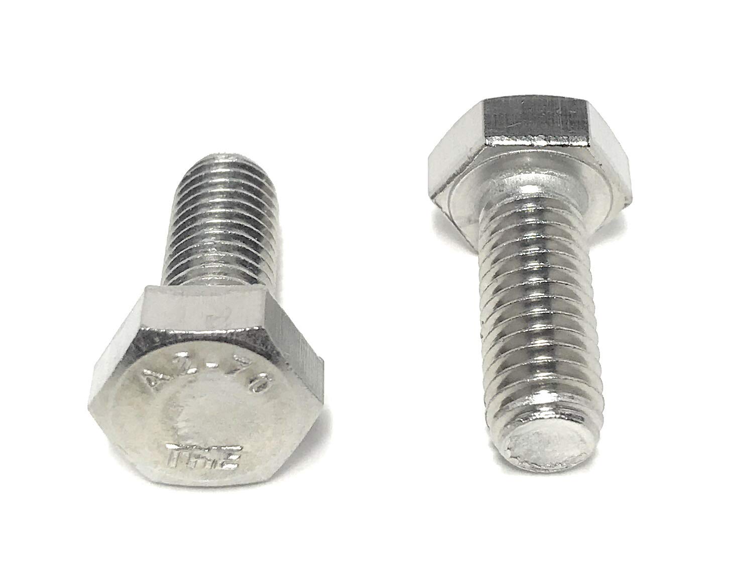 M8-1.25 X 20 Hex Head Cap Screw Hex Bolts DIN933 (M8x20) Full Thread A2-70 Stainless Steel (25 Pieces)