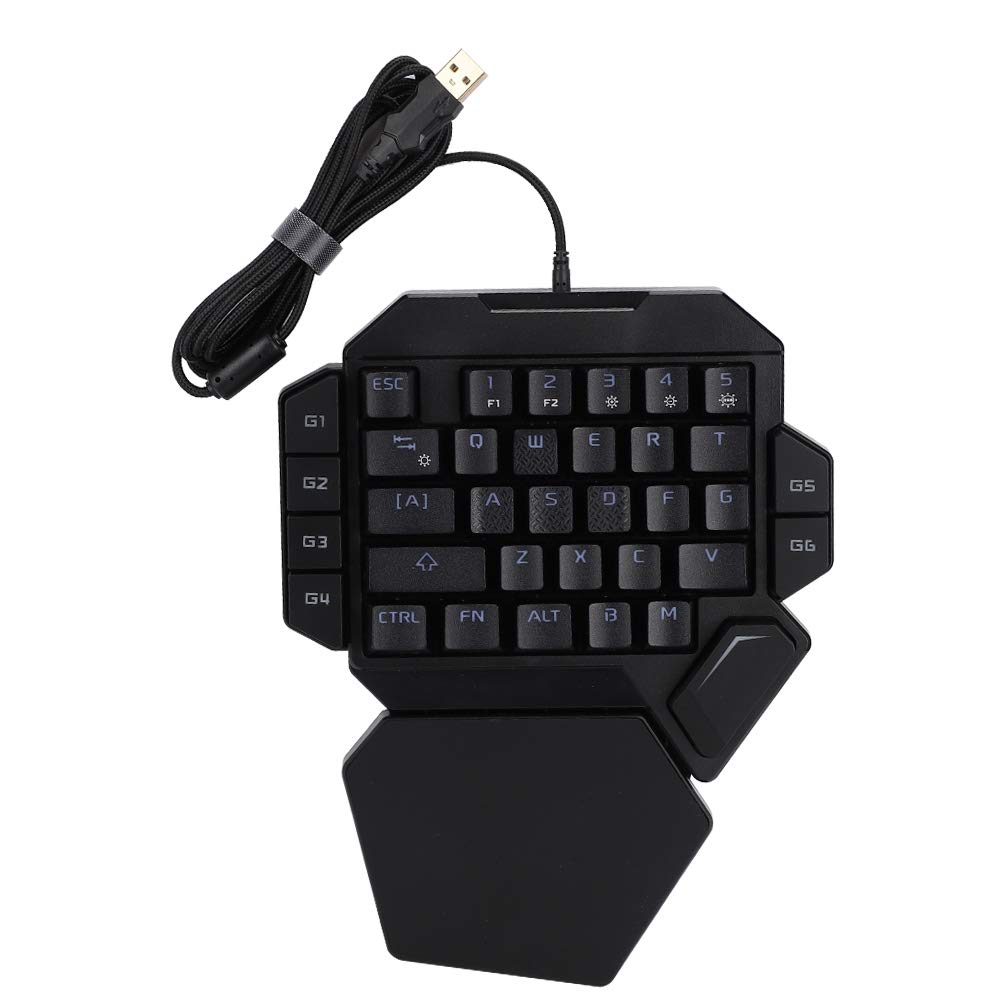 fasient Keyboard, Black Driver-Free One-Handed 35 Keys with Macro Definition Function Portable Gaming Keyboard, for Win 2000/Win XP/Win ME/Vista/Win7/Win8/WIN10