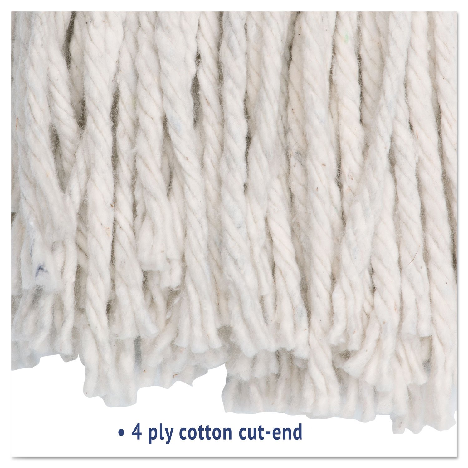 Boardwalk BWK224CCT 24 oz. Cotton Premium Cut-End Wet Mop Heads - White (12/Carton)