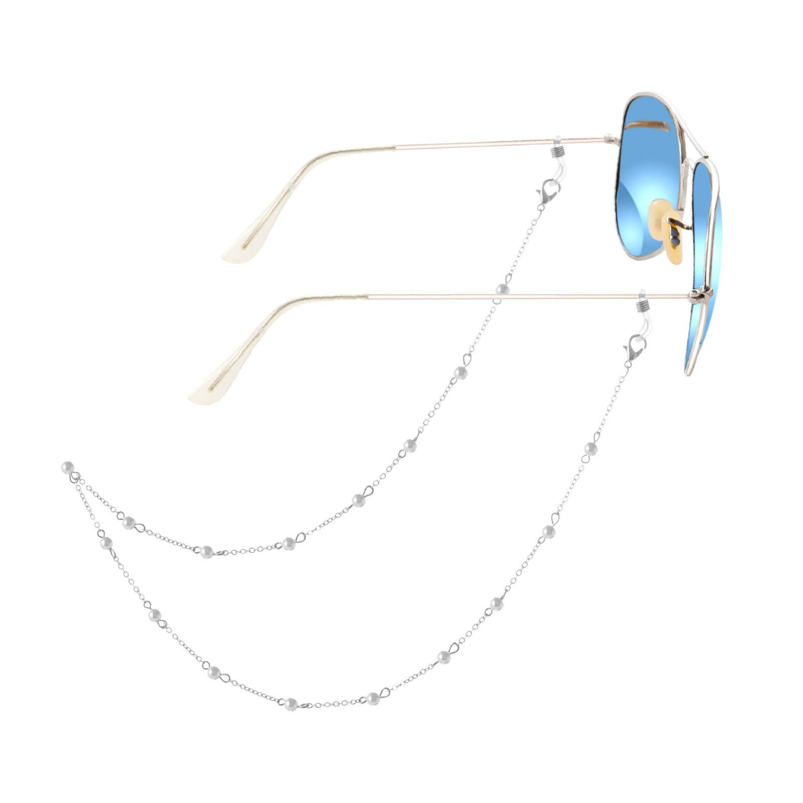 Sither Pearl Sunglasses Chian Reading Glasses Chain Strap Necklace for Women