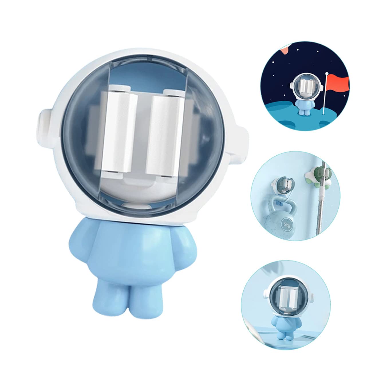Abaodam and Cartoon Hanging Self Punch Kitchen for Bathroom Hook Adhesive Mop Clip Storage Free Home Wall Mount Holder Organizer Clips Broom Tool Astronaut Hanger