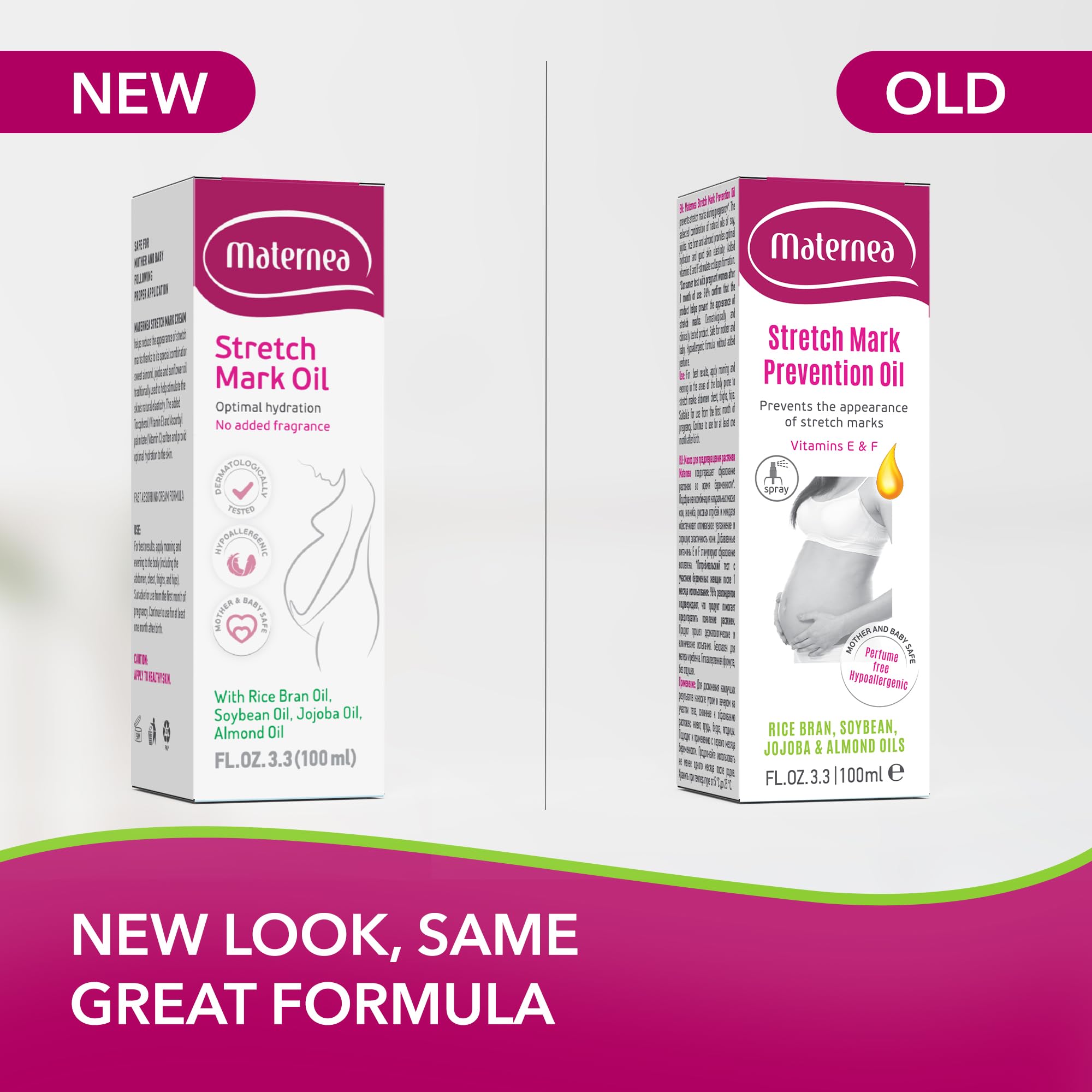 MATERNEA Stretch Mark Oil - Provides Optimal Skin Hydration and Nourishment, 3.3 FL. OZ. (100 ml)