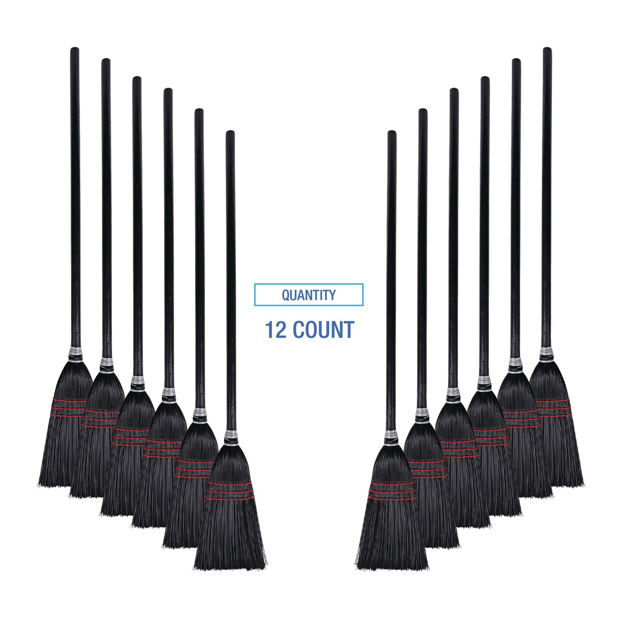 Boardwalk BWK951BP Flag Tipped Poly Bristle 37 in. - 38 in. Length Lobby Broom - Natural/Black (1 Dozen)
