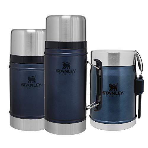 Stanley Classic Legendary Food Jar 0.4L Nightfall with Spork β BPA Free Stainless Steel Soup Flask - Keeps Cold or Hot for 7 Hours - Leakproof - Dishwasher Safe