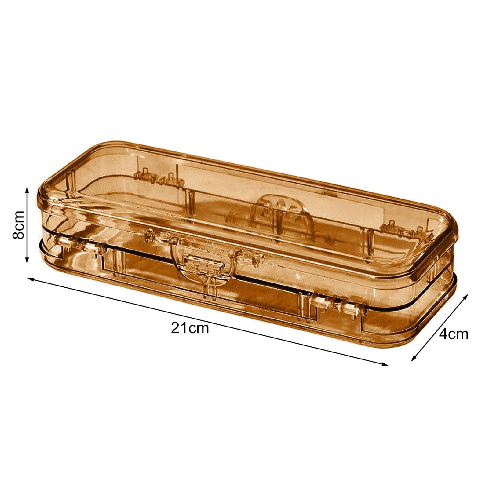 Tainrunse Large Capacity Pen Box Double Layers Clear Visible Multifunction Boys Girls Students Pencil Stationery Organizer Case for Home School Office Stationery Supplies Khaki