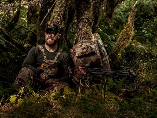 Alaska Guide Creations Hybrid with MAX Pocket | Compact Utility Bag with Mesh Side Pockets | Binocular Harness for Comfort and Quick Access (Kryptek Highlander)