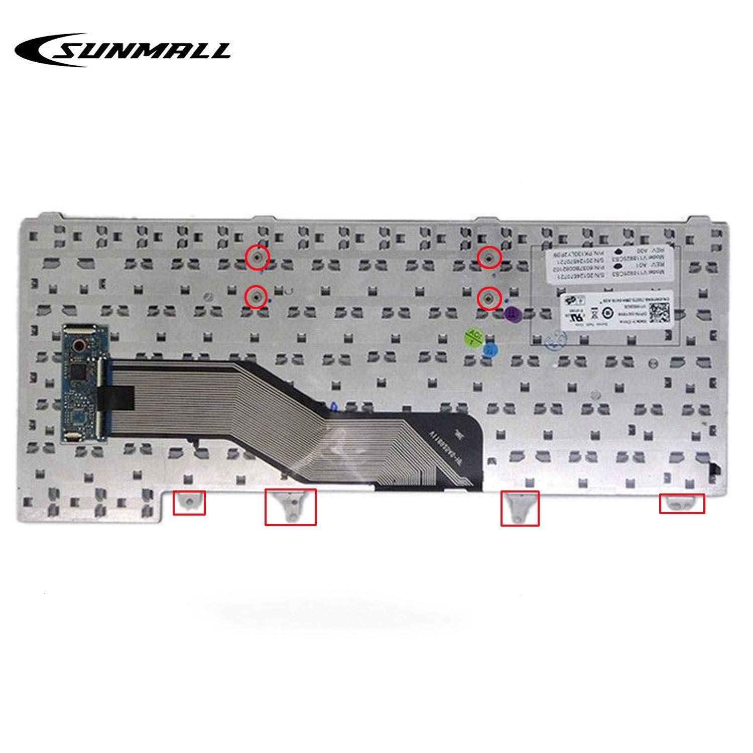 SUNMALL US Layout Replacement Keyboard Without Backlit Compatible with Dell Latitude E5420 E5430 E6220 E6320 E6330 E6420 E6430 E6440 Series (Without Pointer Stick)