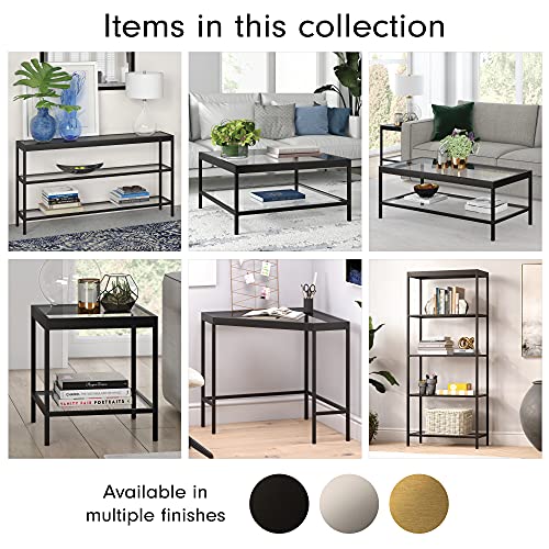 Henn&Hart 54" Wide Rectangular Rectangular Coffee Table in Blackened Bronze, Modern Rectangular Coffee Tables for living room, studio apartment essentials
