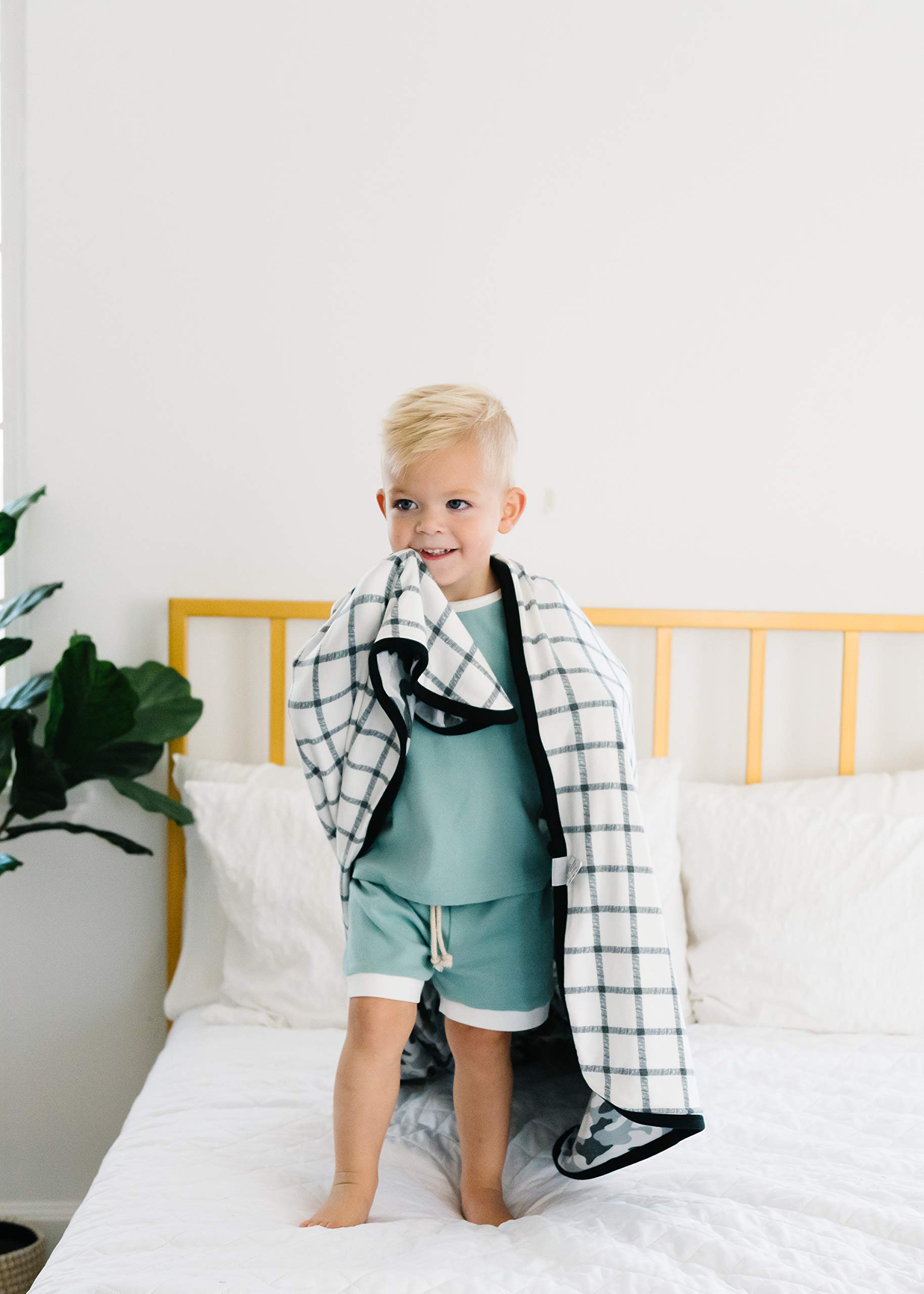 Large Premium Knit Baby 3 Layer Stretchy Quilt Blanket"Gunnar" by Copper Pearl