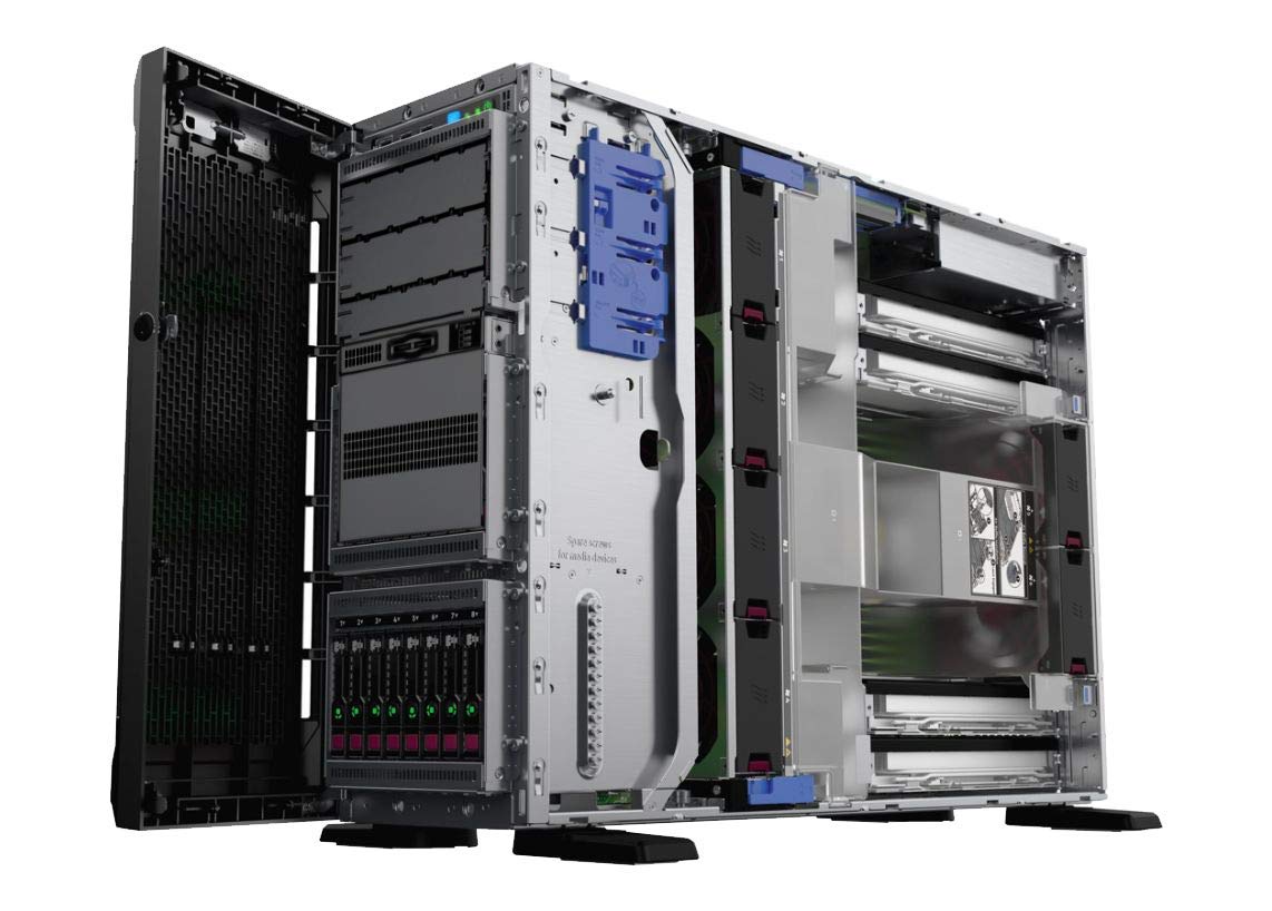 HP ProLiant ML350 Gen10 Tower Server with 2 x Intel Xeon Silver 4210 CPUs, 32GB DDR4, 7.68TB Enterprise SSD, RAID, Windows Server 2019 (Renewed)
