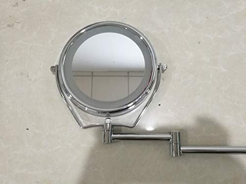 KXA Bathroom Vanity Mirrors Illuminated Makeup Mirror Wall Mounted Makeup Mirror 7X Magnification 8'' Two-Sided Swivel Extendable Bathroom Mirror Shaving Mirrors Nickel Finish Makeup Mirror