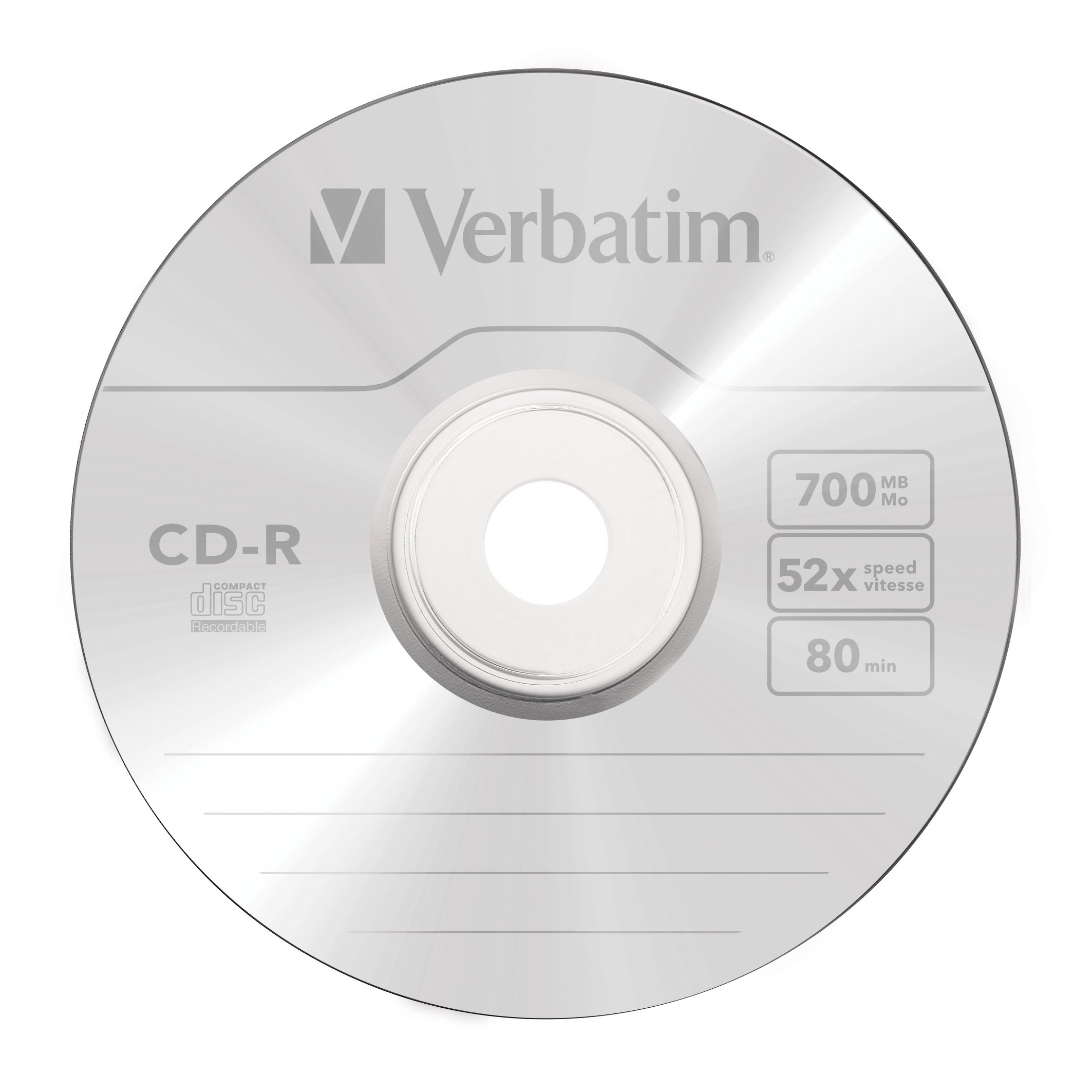 Verbatim CD-R Blank Discs 700MB 80 Minutes 52X Recordable Disc for Data and Music - 100pk Spindle,Silver and Verbatim CD/DVD Paper Sleeves-with Clear Window 100pk