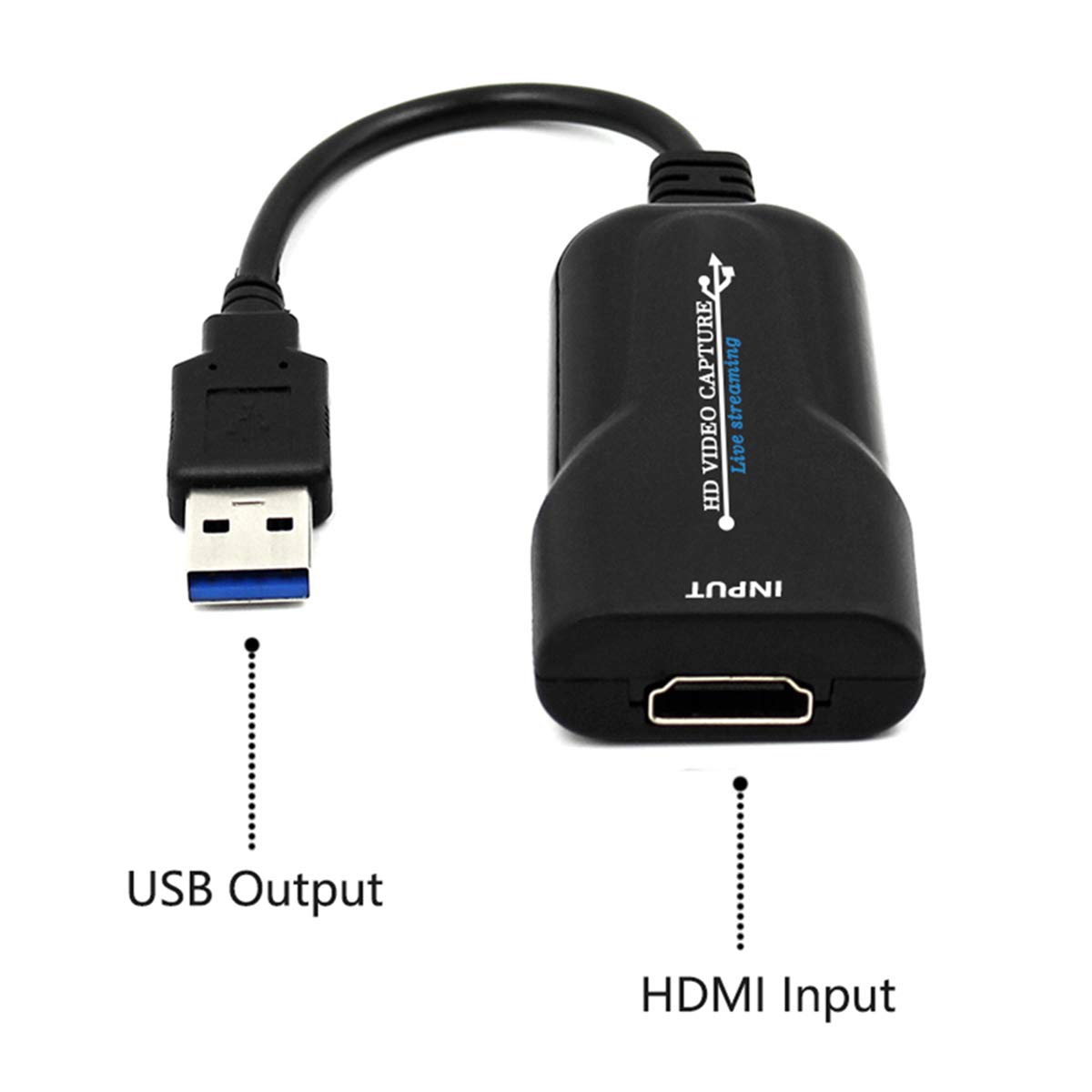 Wiistar Video Capture Card HDMI USB Video Capture Card Device Video Audio Capture Recorder Grabber 1080P30fps for Xbox PS4 DVD Camera Live Streaming