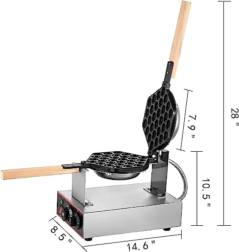 Bubble Waffle Maker, Commercial Waffle Maker, Electric Egg Cake Machine, Nonstick Electric Waffle Maker Machine, 30PCS Electric Egg Cake Machine, Temperature 50-250β