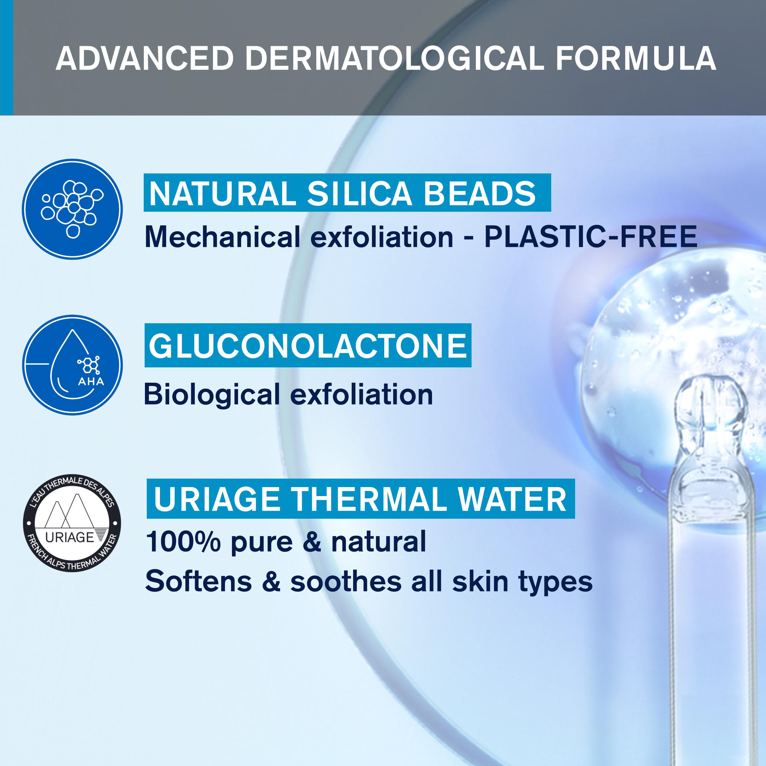 URIAGE Body Scrubbing Cream| High-Tolerance Exfoliating Treatment that Effectively Eliminates Dead Skin while Softening and Hydrating | Scrub for All Skin Types, even Dry & Sensitive Ones, 6.8 Fl Oz