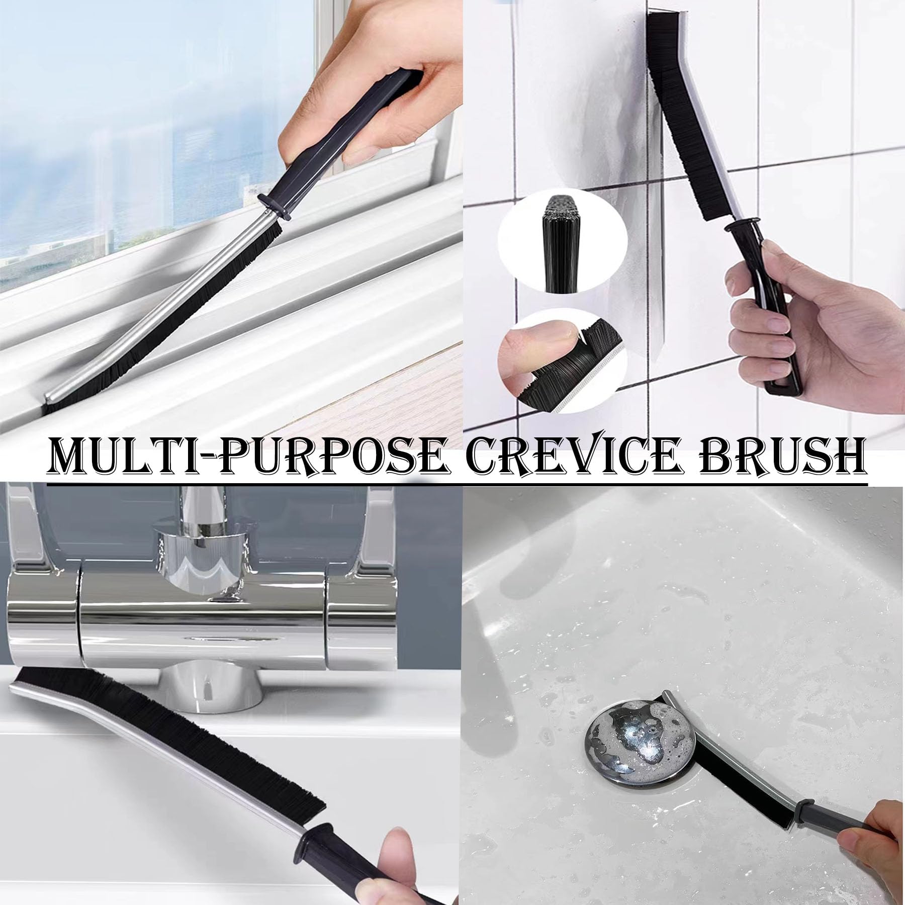 9 Pcs Hard Bristle Crevice Cleaning Brushes for Household Use, Gap Cleaning Brush Multifunctional Small Corner Cleaning Brush Set Tool for Groove Window Tracks Bathroom Kitchen