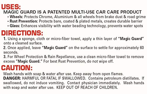 Magic Guard – Best Wheel Wax – Sealant & Protection for All Wheels – Easy Removal of Brake Dust & Road Grime - Hydrophobic – Acid, Corrosion & Moisture Resistant – Made in USA – 4 oz