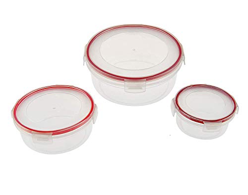 Home-X Plastic Food Storage Containers for Lunch, Reusable Bowls for Meal Prep, 6 Pieces