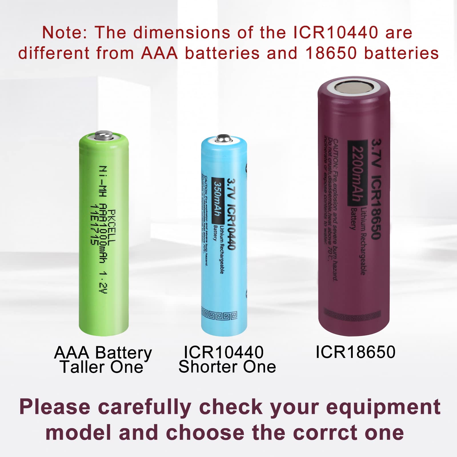 4 Pcs ICR 10440 Rechargeable Lithium Ion Battery,3.7v Batteries 350mAh (0.39 * 1.73 inch, Shorter Than AAA Size)