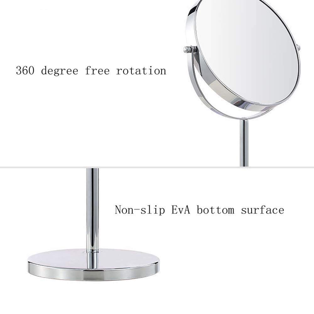 KXA Makeup Mirror Vanity Mirrors for Makeup and Shaving Silver Double Sided Zoom 1x and 5X Magnification 360˚ Rotating for Home and Travel Dressing Mirror Lighted Makeup Mirror