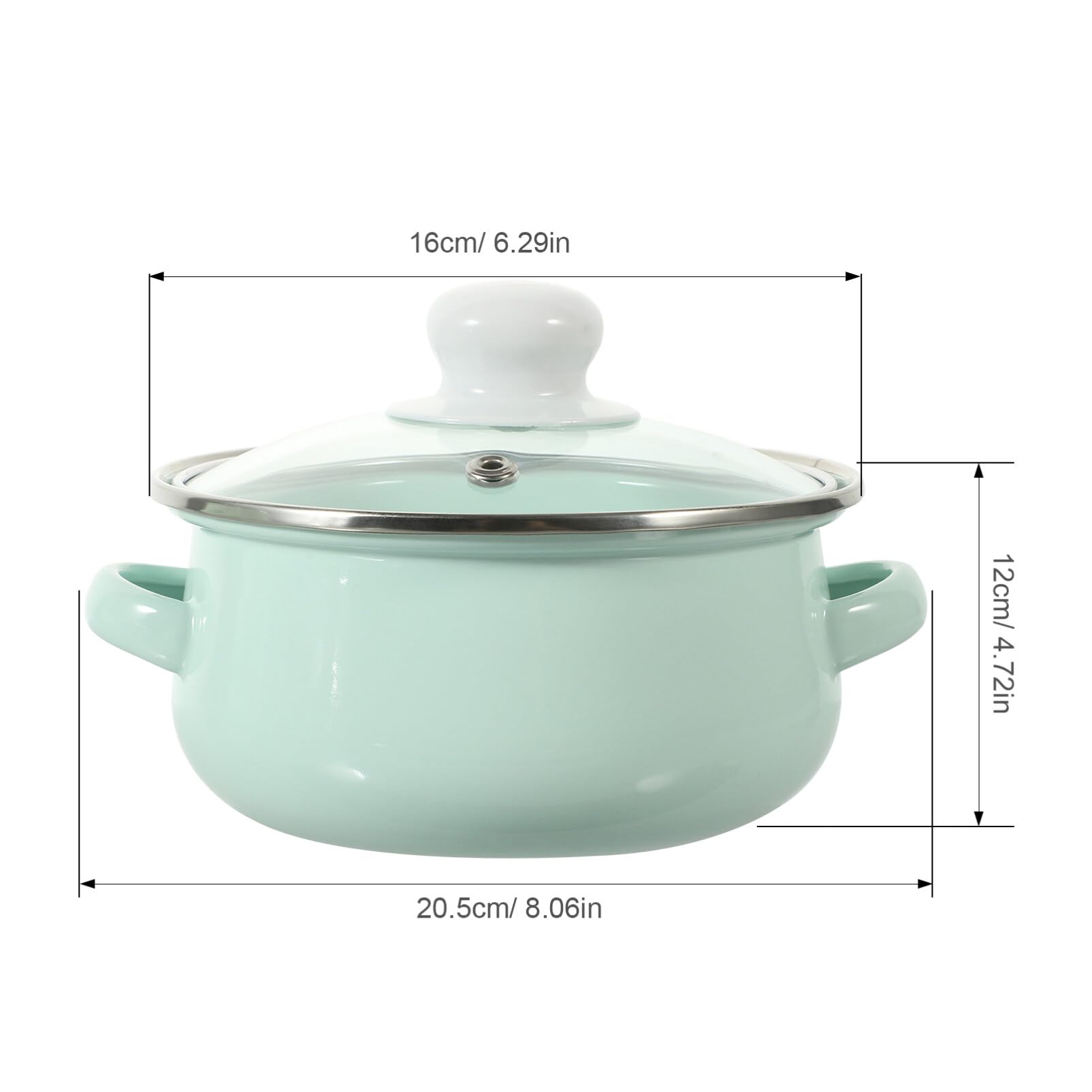 Luxshiny Enamel Stock Pot Set Enamelware Cooking Pot 3pcs Binaural Soup Pot Flat Bottom Pots with Lids Nonstick Gas Stove Cookware for Home Kitchen Restaurant Blue